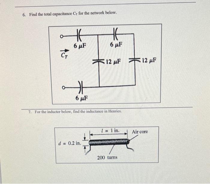 Solved 6. Find the total capacitance CT for the network | Chegg.com