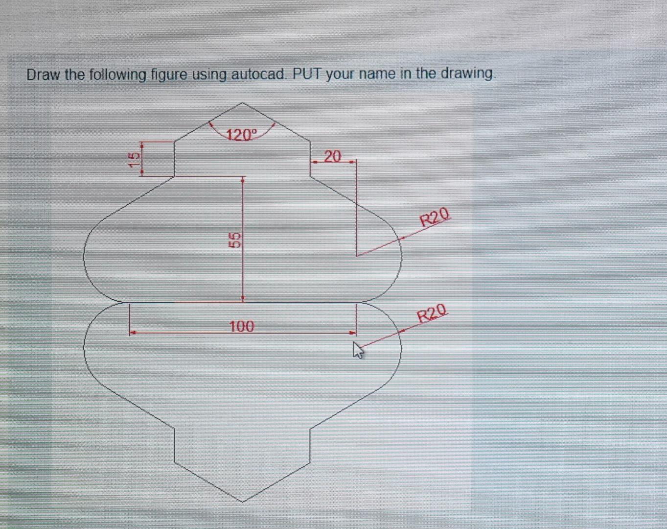 Solved Draw the following figure using autocad. PUT your | Chegg.com