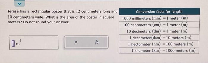 Solved Teresa has a rectangular poster that is 12 | Chegg.com