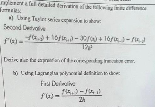 Solved mplement a full detailed derivation of the following | Chegg.com
