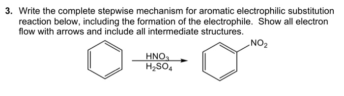 Solved 3. Write the complete stepwise mechanism for aromatic | Chegg.com