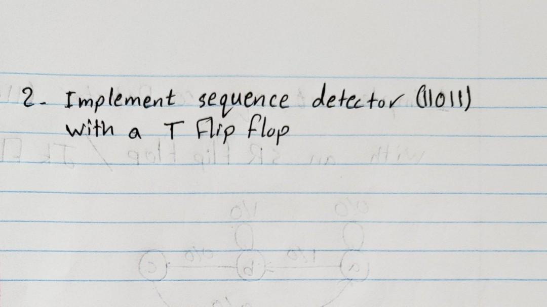 Solved 2. Implement sequence detector (11011) with a T Alip | Chegg.com