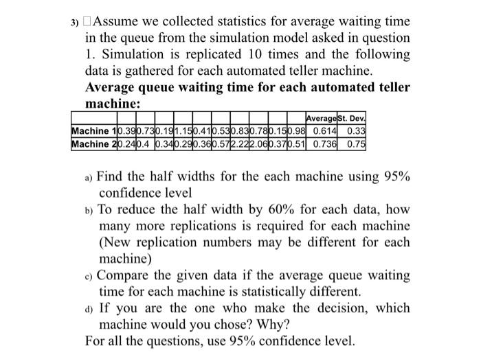 3) Assume we collected statistics for average | Chegg.com