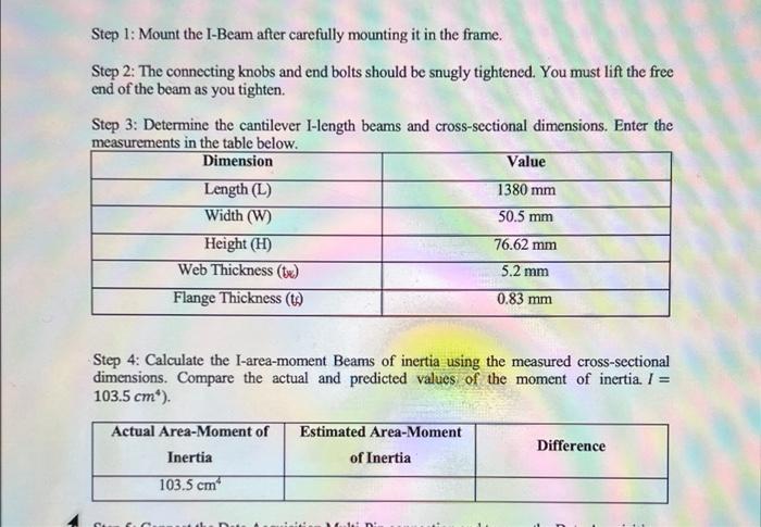 Solved 1-Calculate the I-area-moment Beams of inertia using | Chegg.com