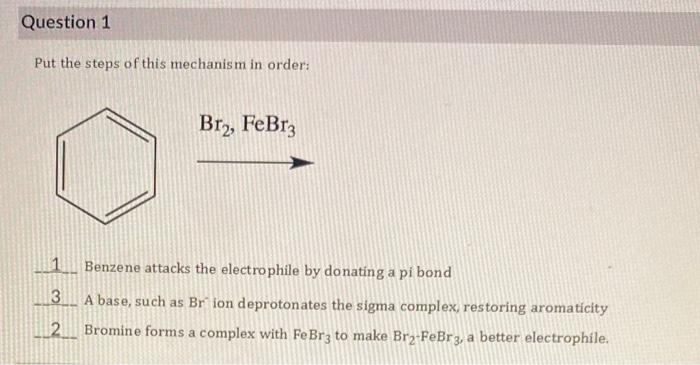 Solved Question 1 Put the steps of this mechanism in order: | Chegg.com