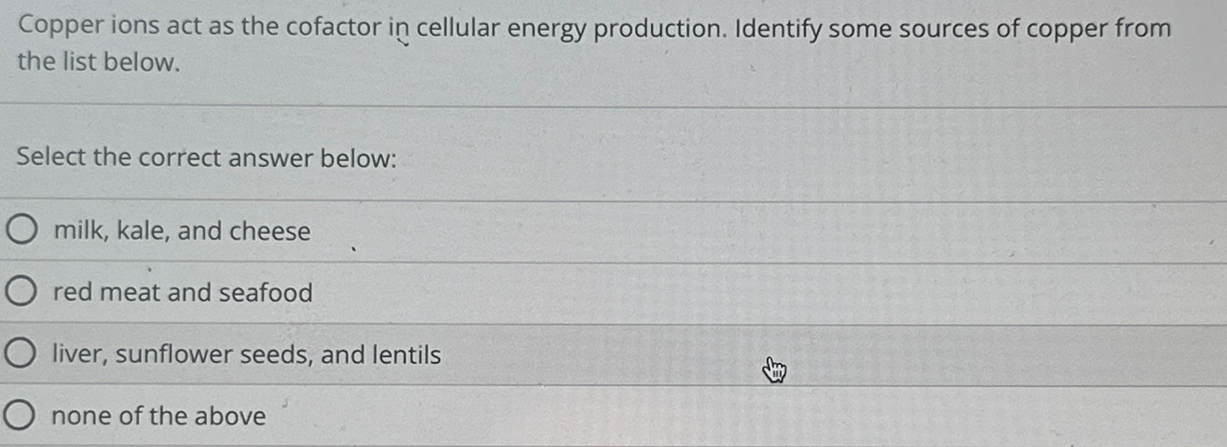 Solved Copper Ions Act As The Cofactor In Cellular Energy 8401