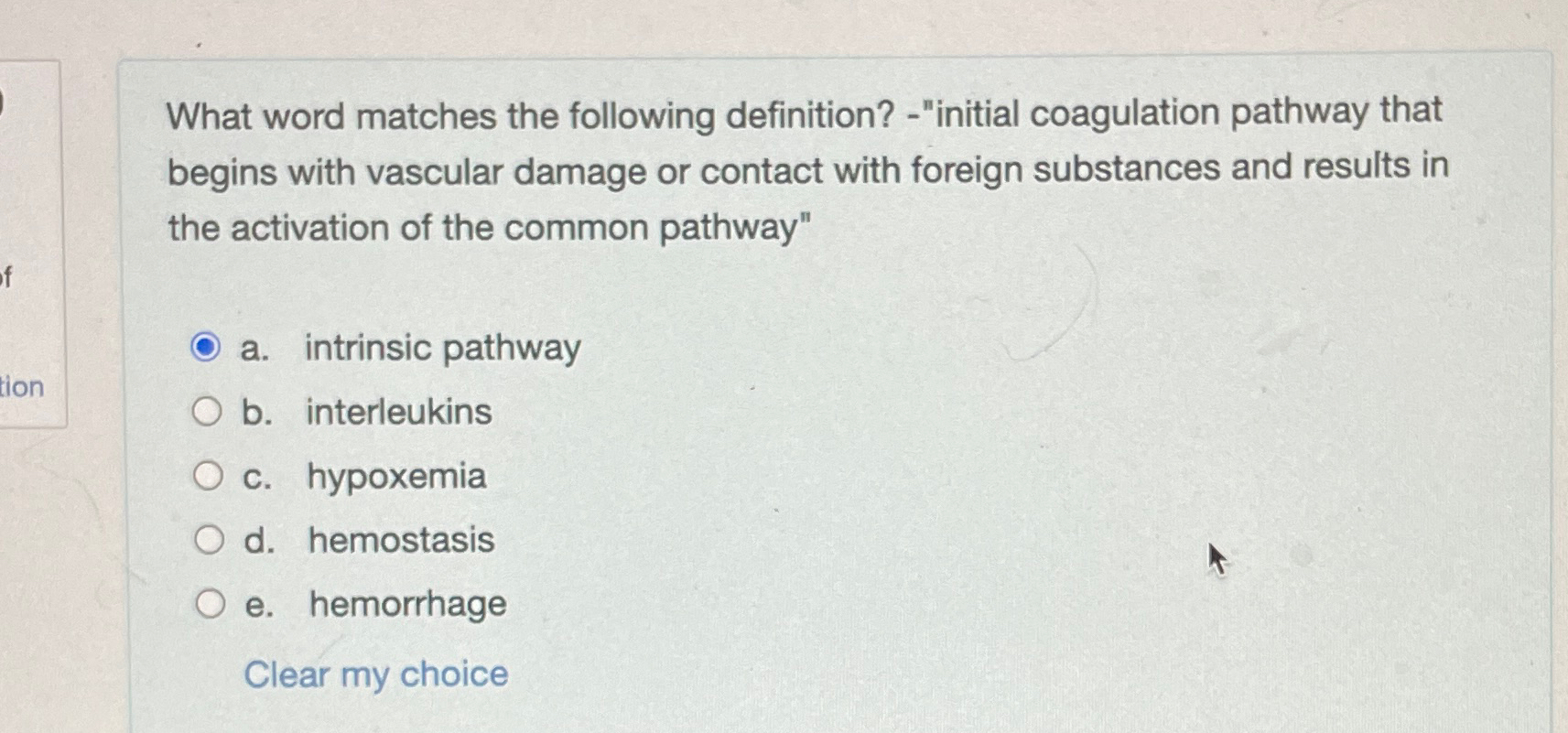 Solved What word matches the following definition? -"initial | Chegg.com