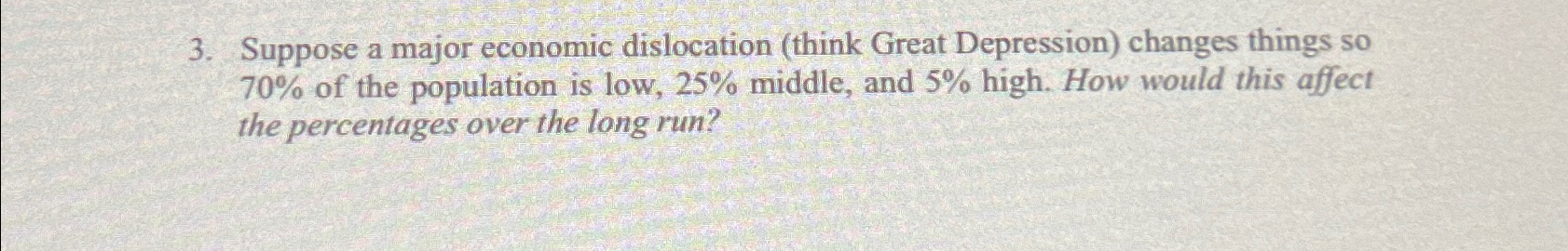 Solved Suppose a major economic dislocation (think Great | Chegg.com