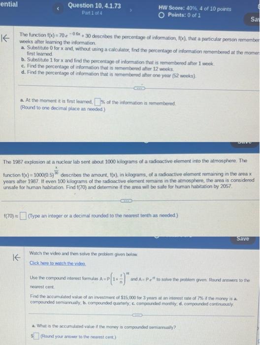 Solved help with 3 questions. 2 are a 4 question, 1 is a 2 | Chegg.com