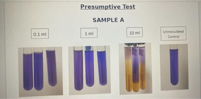 Solved Presumptive Test Choose two samples to analyze, | Chegg.com