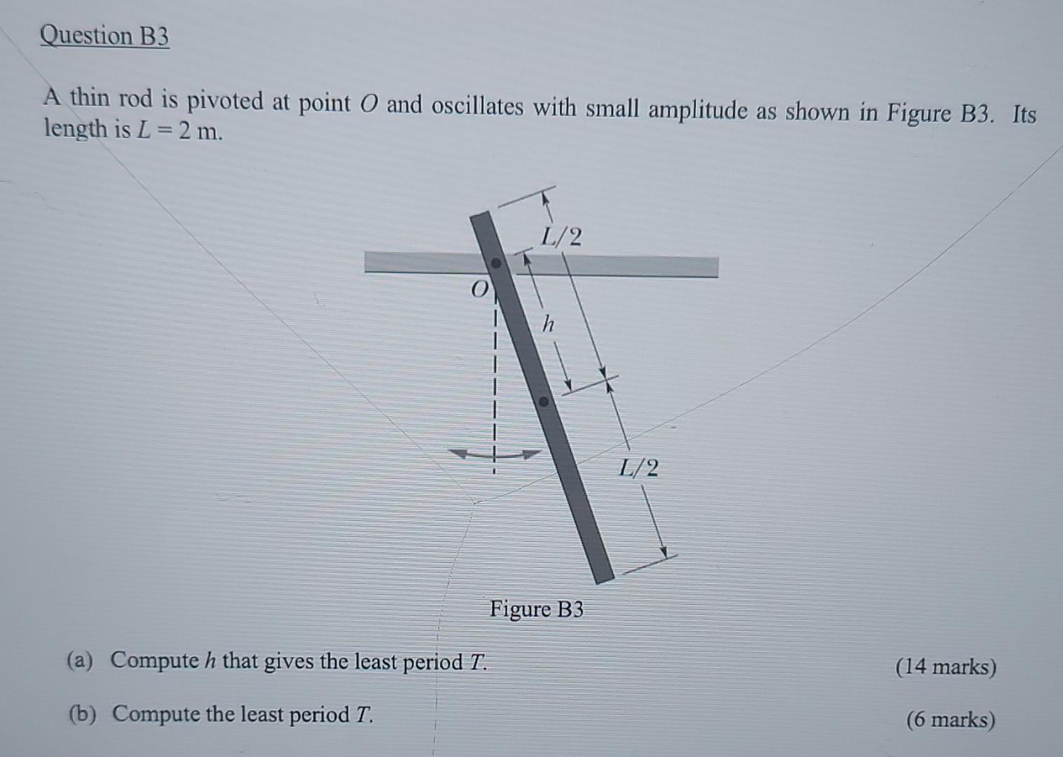 [Solved]: A thin rod is pivoted at point O and oscillat