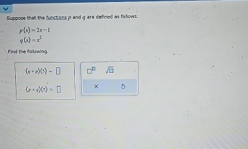 Solved Suppose that the functions p ﻿and q ﻿are defined as | Chegg.com