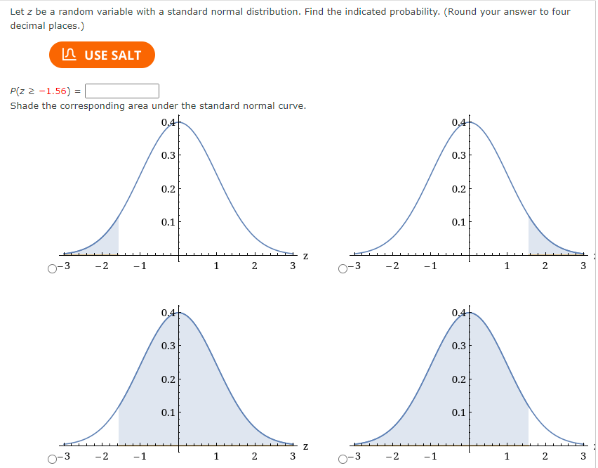 Solved Let z be a random variable with a standard normal | Chegg.com