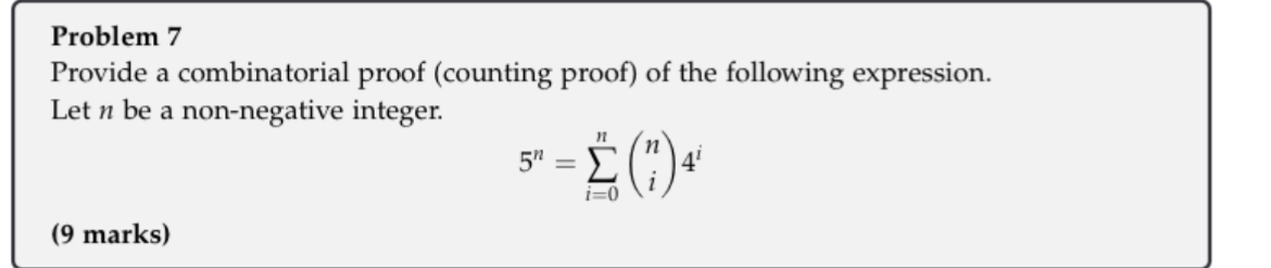 Solved Problem 7provide A Combinatorial Proof Counting 7251