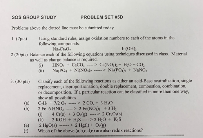 Solved SOS GROUP STUDY PROBLEM SET #5D Problems above the | Chegg.com