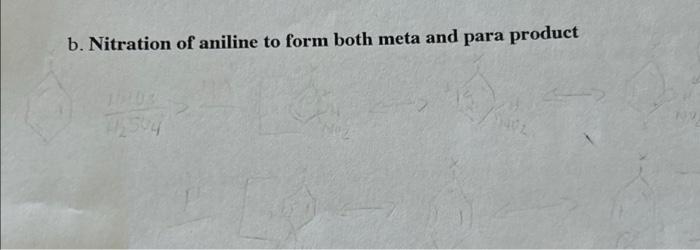 Solved b. Nitration of aniline to form both meta and para | Chegg.com