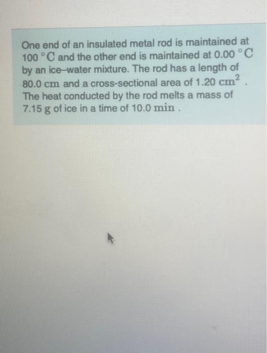 Solved One end of an insulated metal rod is maintained at | Chegg.com