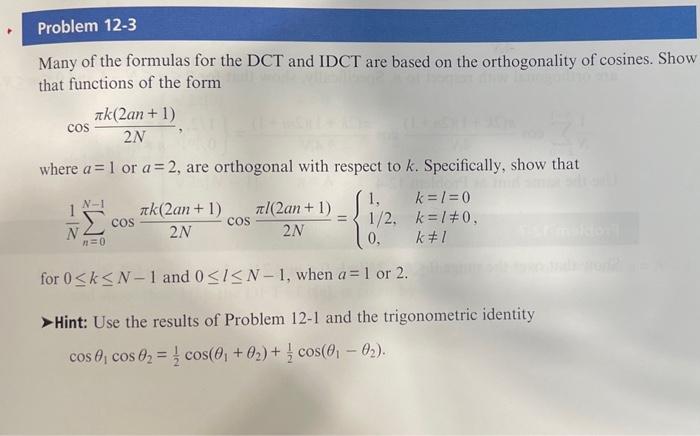 Solved Prove Parseval's theorem for DCT-II by brute force | Chegg.com