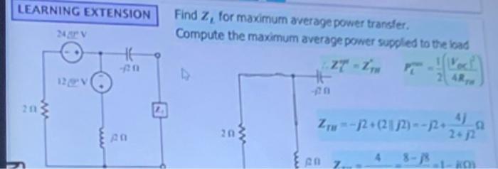 Solved Find zt for maximum average power transfer. Compute | Chegg.com