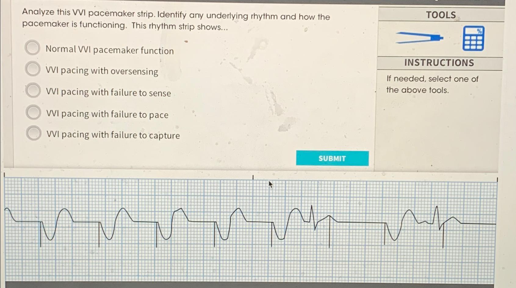 Solved Analyze this VVI pacemaker strip. Identify any | Chegg.com