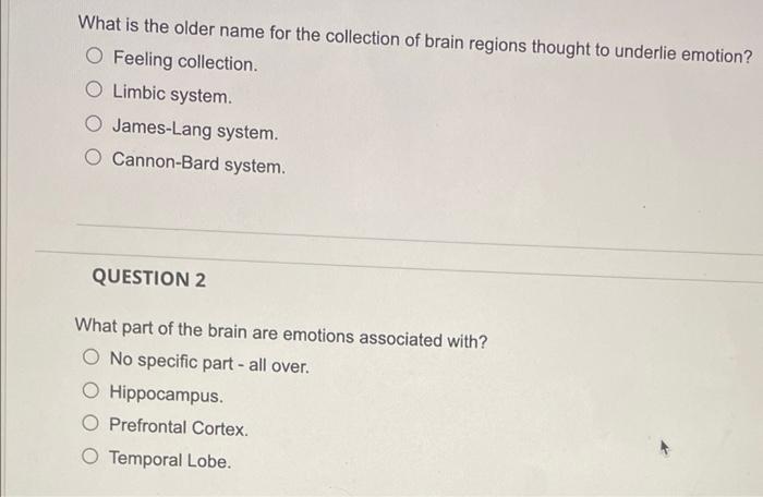 Solved What is the older name for the collection of brain | Chegg.com