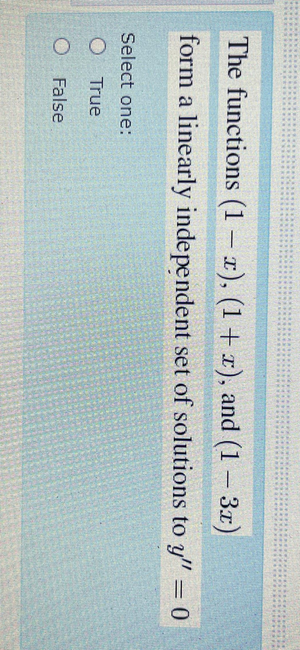 Solved The functions (1-x),(1+x), ﻿and (1-3x) ﻿form a | Chegg.com