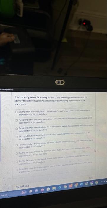 Solved 5.1-1. Plouting versus forwarding Which of the | Chegg.com