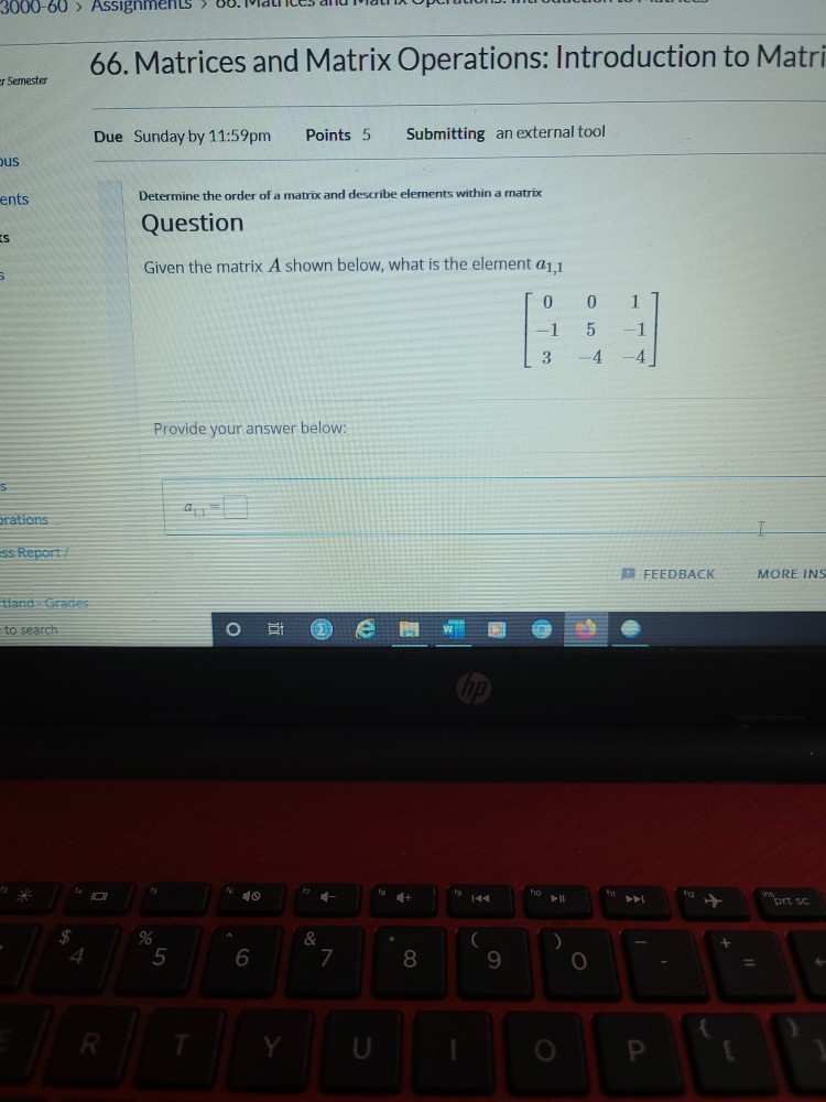 Solved 3000-60 > Assignments 66. Matrices and Matrix | Chegg.com