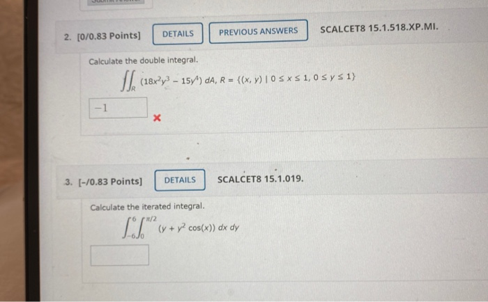 Solved DETAILS PREVIOUS ANSWERS SCALCET8 15.1.518.XP.MI. 2. | Chegg.com
