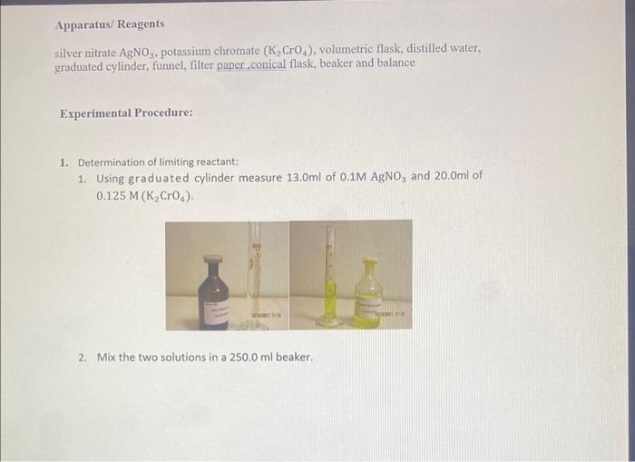 Solved This is our experiment about limiting reactant I want | Chegg.com