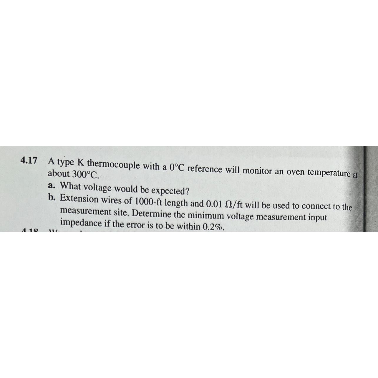 Solved 4.17 ﻿A type K ﻿thermocouple with a 0°C ﻿reference | Chegg.com