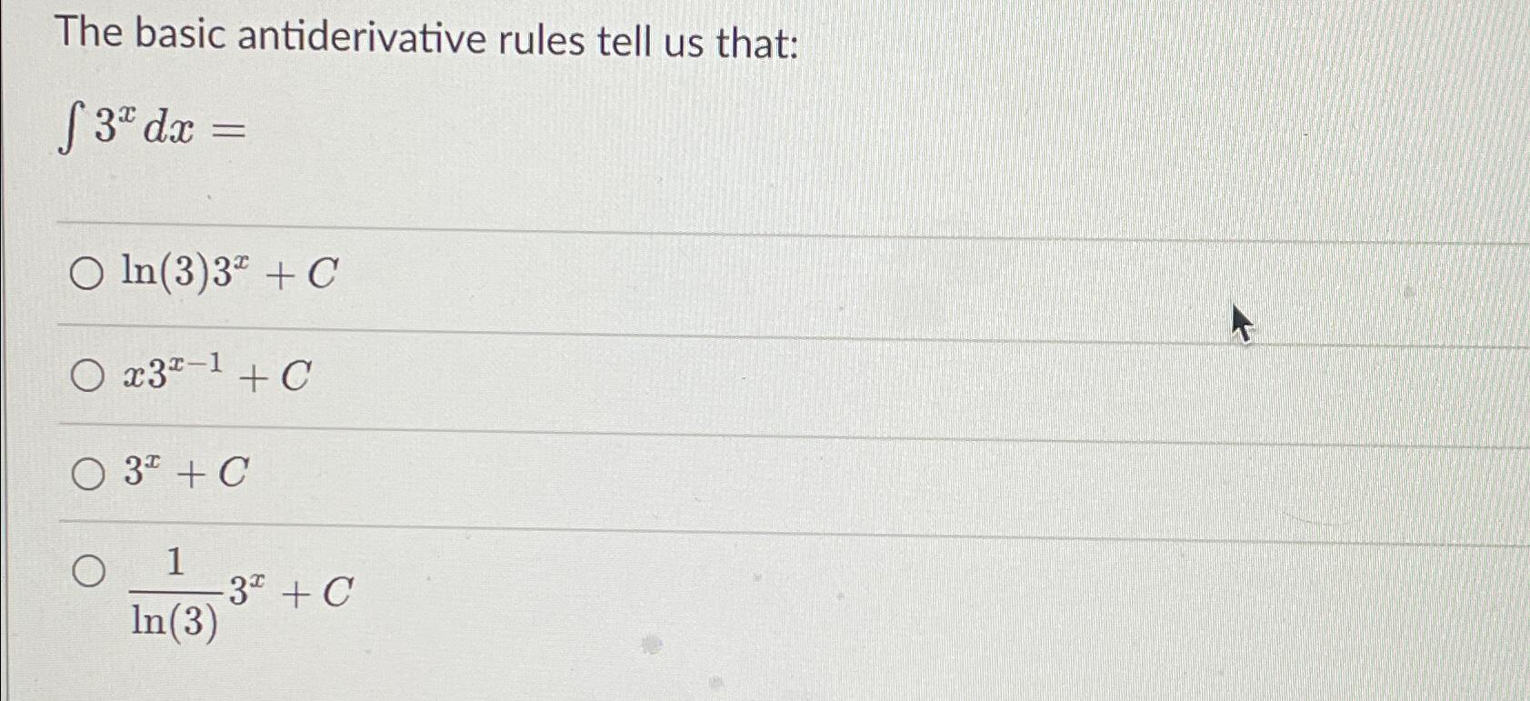 Solved The Basic Antiderivative Rules Tell Us 8601