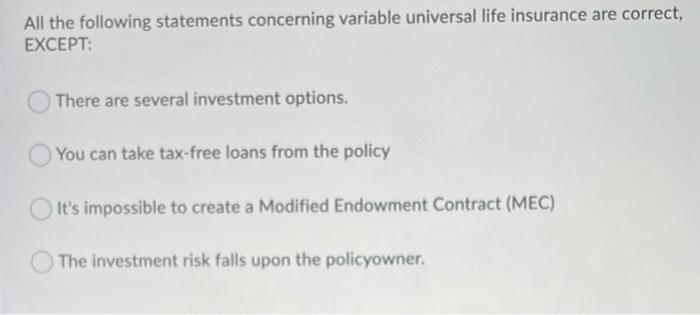 Solved All the following statements concerning variable | Chegg.com