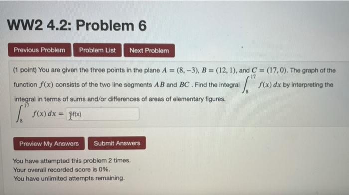 Solved WW2 4.2: Problem 6 Previous Problem Problem List Next | Chegg.com