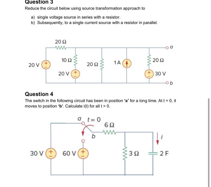 Solved Reduce the circuit below using source transformation | Chegg.com