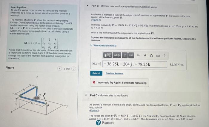 Solved X incorrect; Try Again: 5 attempts remaining Part B - | Chegg.com