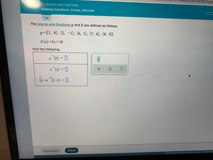 Solved GorEH61ough OGRAPHS AND FUNCTIONS Inverse functions: | Chegg.com