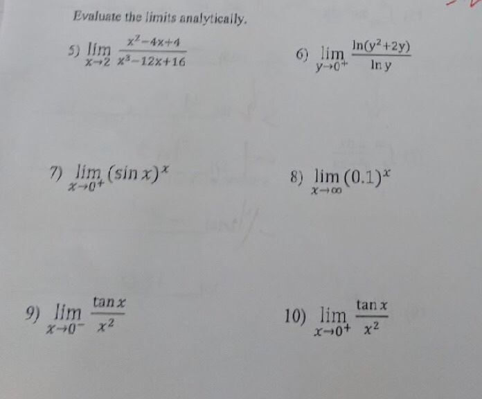 Solved Evaluate the limits analytically, x²-Axta X-2 | Chegg.com