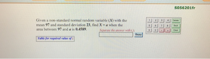 Solved S056201fr Given a non-standard normal random variable | Chegg.com