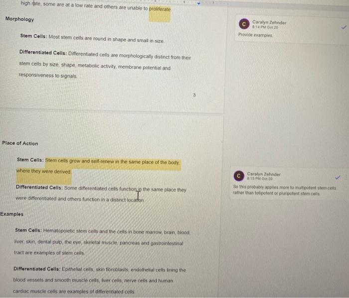 Solved Stem Cells And Fully Differentiated Cells Whats The