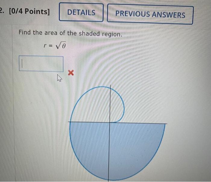 Solved Find the area of the shaded region. r=θ | Chegg.com