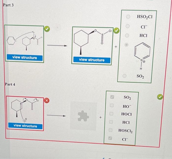 Solved view structure Cl− HCI SO2 Part 4 × view structure | Chegg.com
