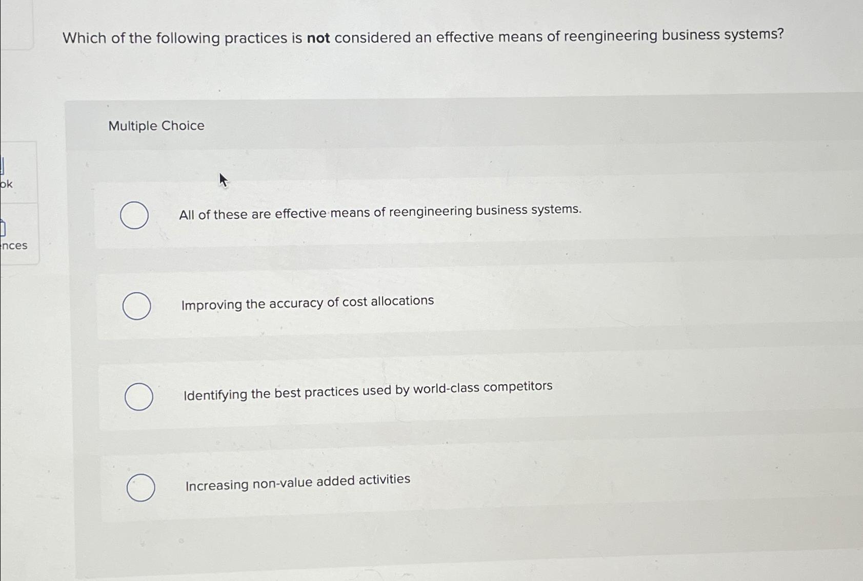 Solved Which of the following practices is not considered an | Chegg.com