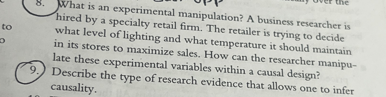 Solved What is an experimental manipulation? A business | Chegg.com