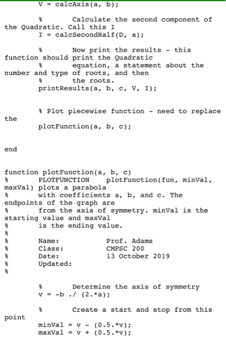 Solved Objective Using Matlab Selection Structures Project