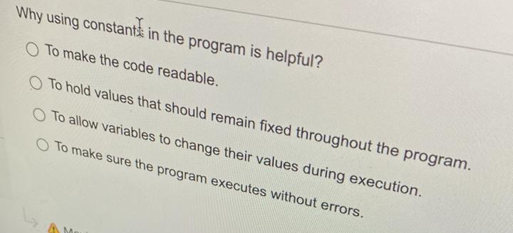 Solved Why using constants: in the program is helpful?To | Chegg.com
