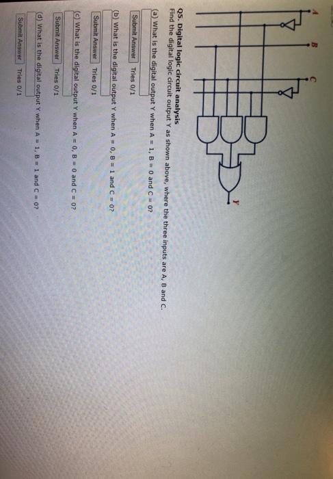 Solved B Q5. Digital logic circuit analysis Find the digital | Chegg.com
