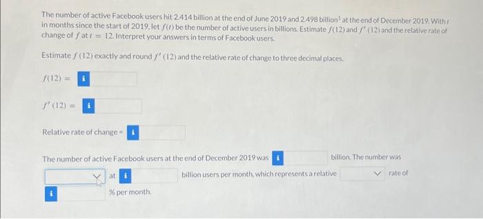 Solved The number of active Facebook users hit 2.414 billion | Chegg.com