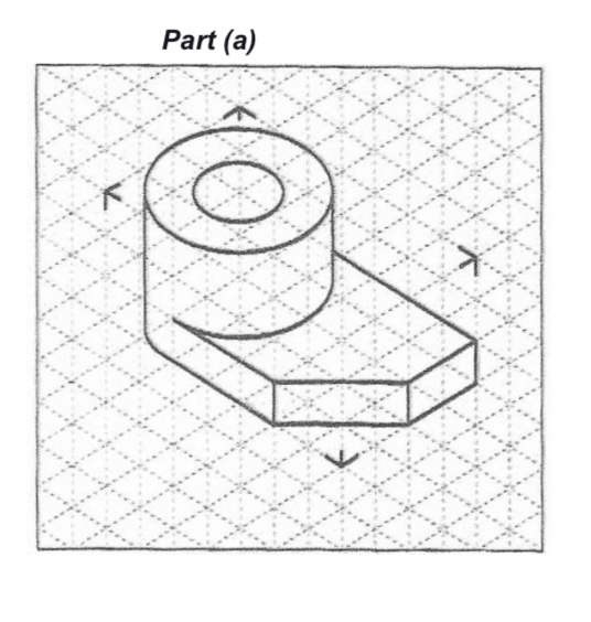 Solved Complete the required three principal views of part | Chegg.com