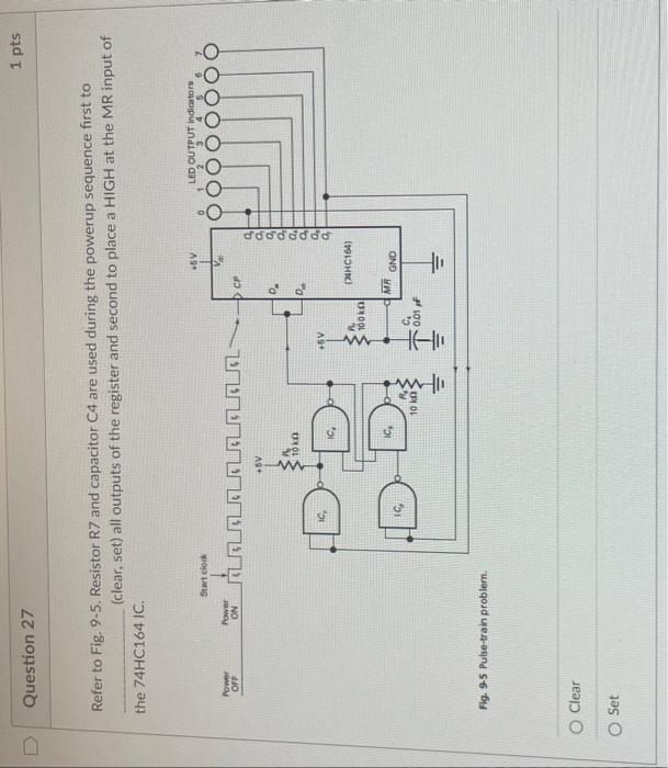 Solved Refer to Fig. 9-5. The 74HC164 shift register is | Chegg.com